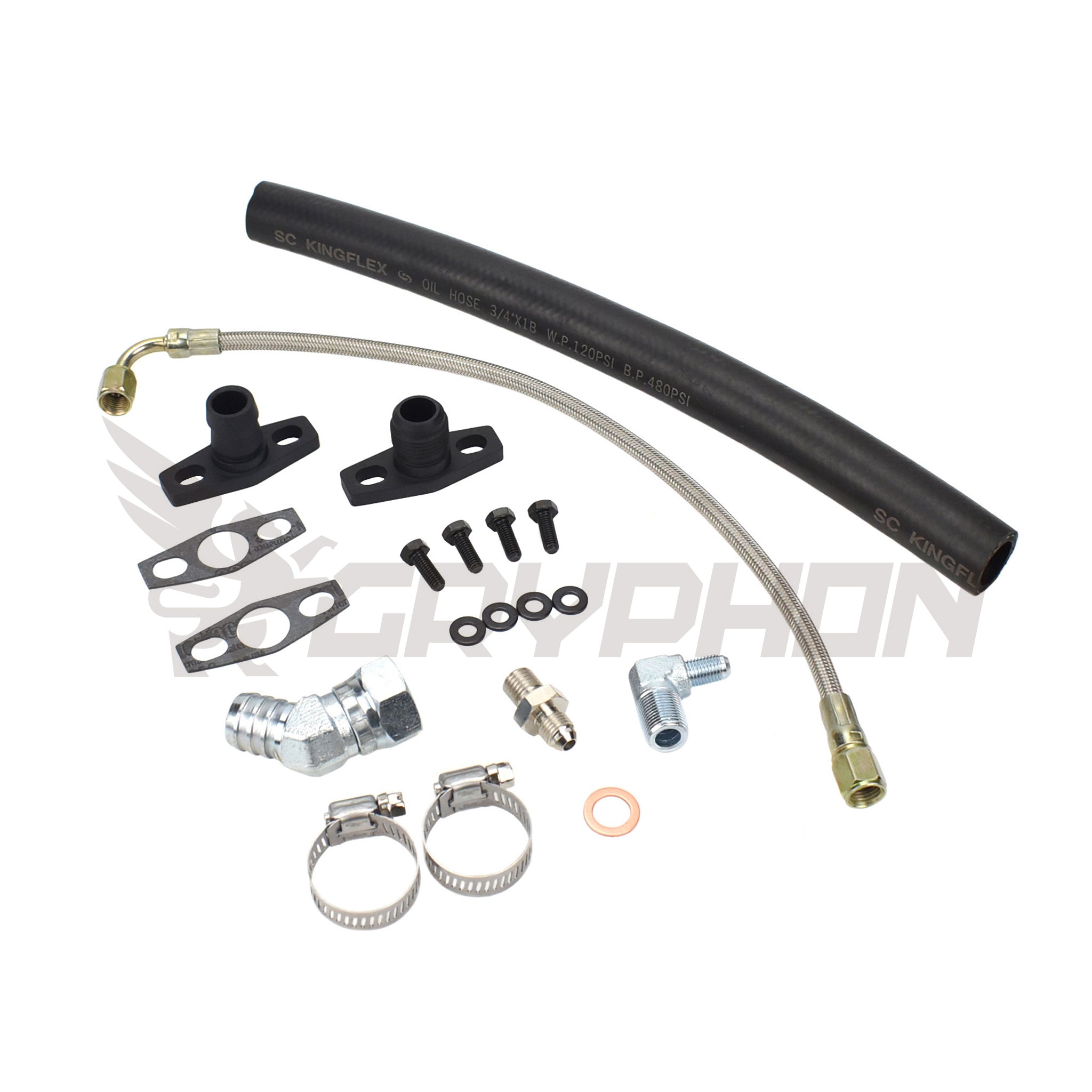 Turbo Oil Feed Return Line Kit 1G 2G DSM Eclipse 4G63 14B 16G 20G (Fil – GRYPHONTEK