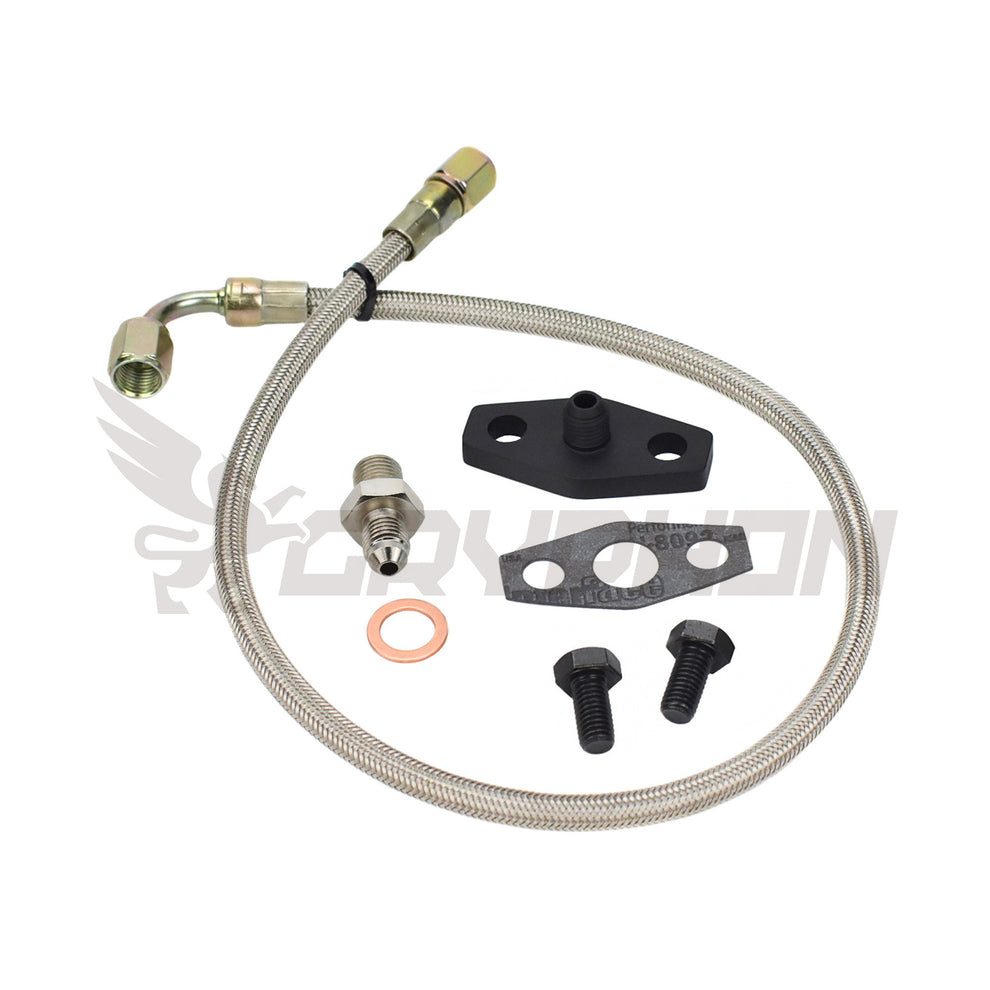 RB25DET RB30 + Holset Super HX30W Turbo Oil Feed Line Kit｜4AN Braided ...
