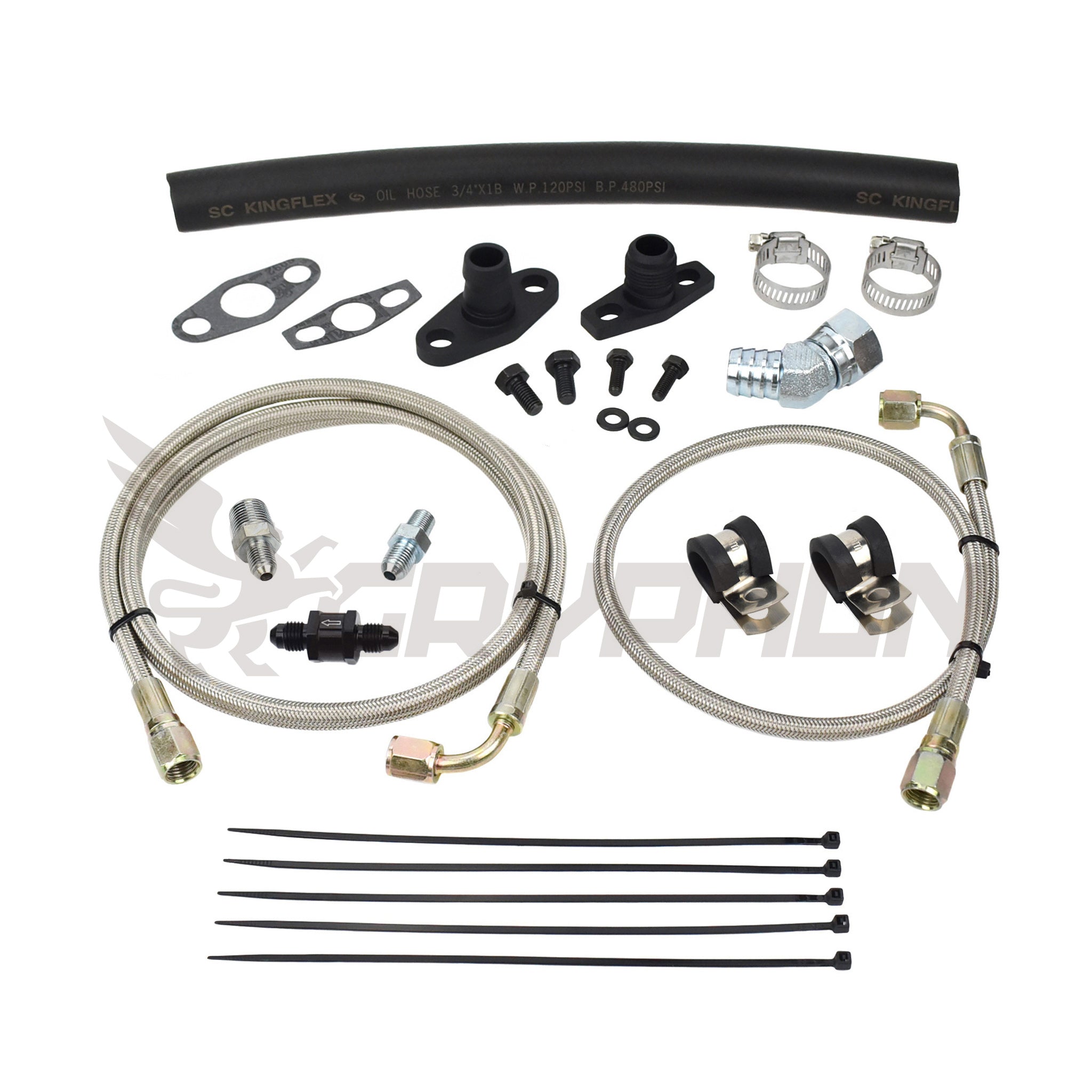 Turbo Oil Feed Return Line Kit 4G63T EVO 4~9 Precision PTE (Filter Loc ...