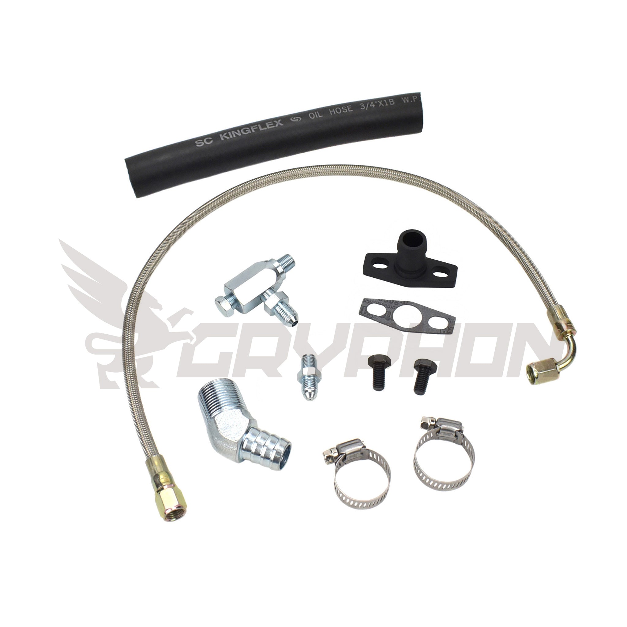 Turbo Oil Feed Return Line Kit Nissan TD42 GQ with Garrett G-Series G2 ...