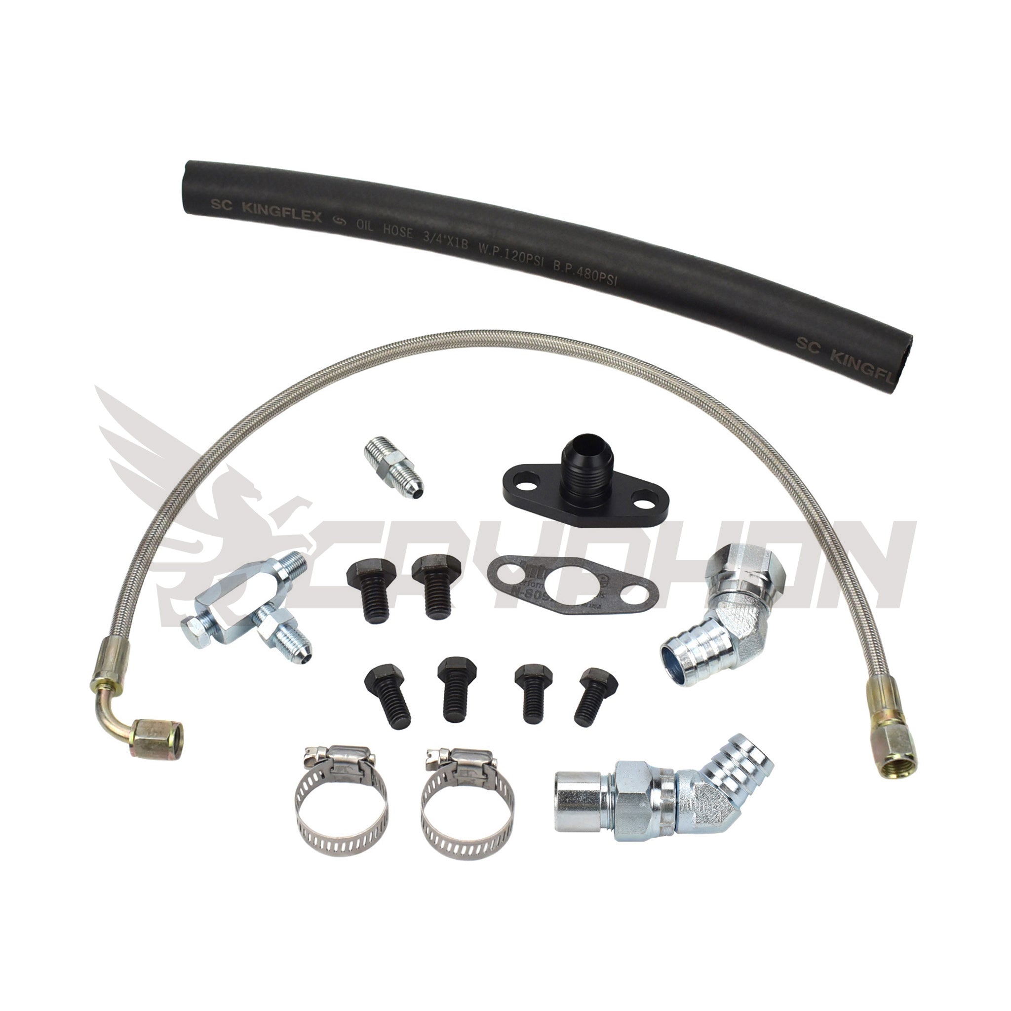 Turbo Oil Feed Return Line Kit Toyota 1FZ with BorgWarner S200 S300 ...